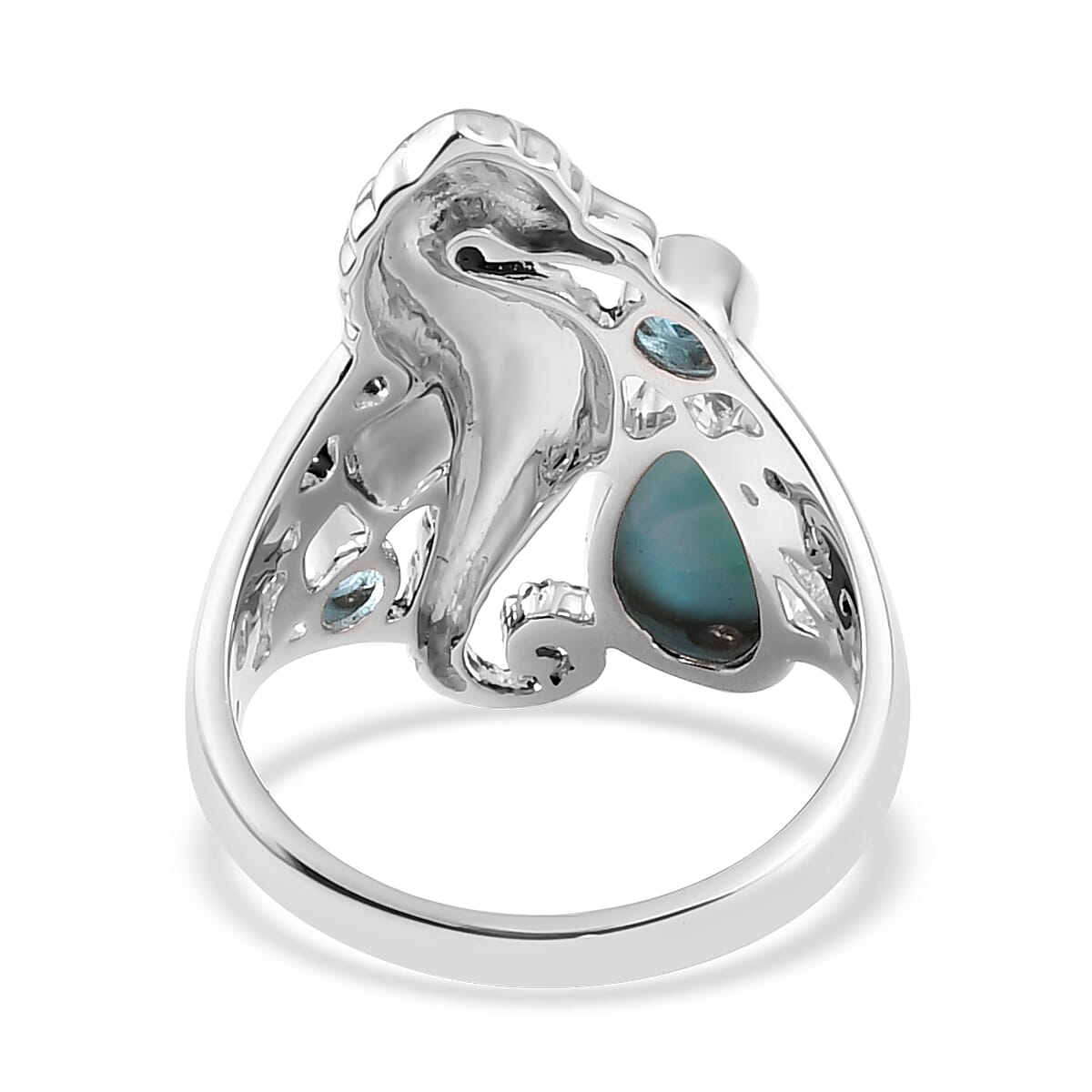 Buy Sajen Silver Larimar and Quartz Doublet Celestial Blue Seahorse ...