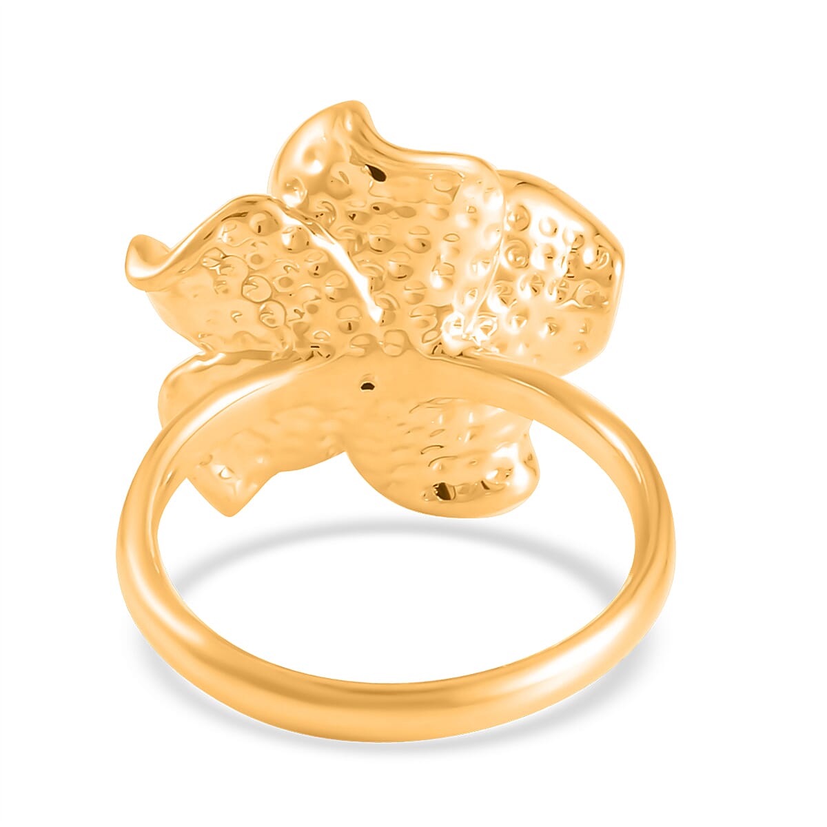Buy 24K Yellow Gold Electroform Floral Ring (Size 7.0) 2.20 Grams at ...