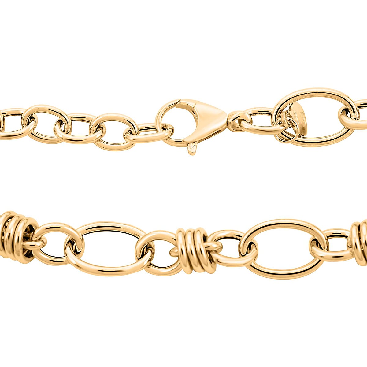 Buy Italian 14K Yellow Gold 8.3mm Rolling Rolo Bracelet (7.50-8.50In) 4 ...