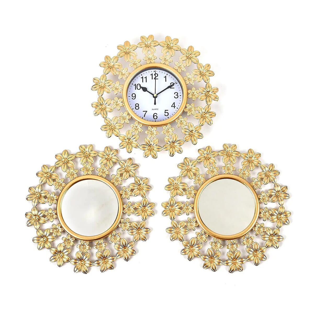 Buy Vintage Floral Wall Clock (1xAA Battery Not Included) and 2pcs ...