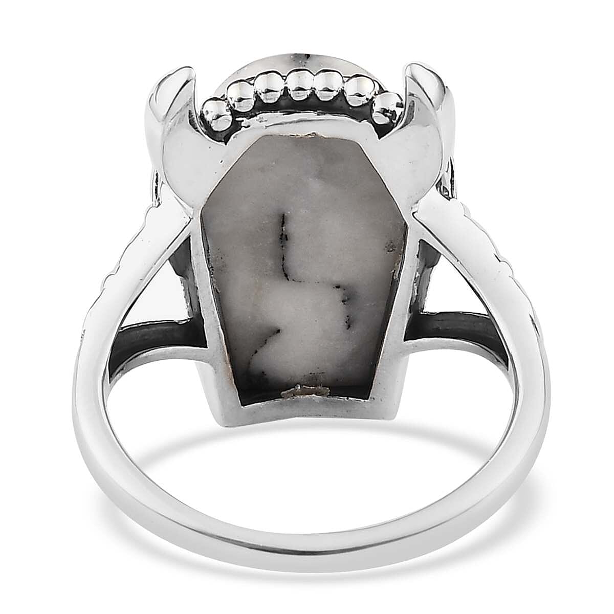 Buy Artisan Crafted White Buffalo Bull Head Ring in Sterling Silver ...