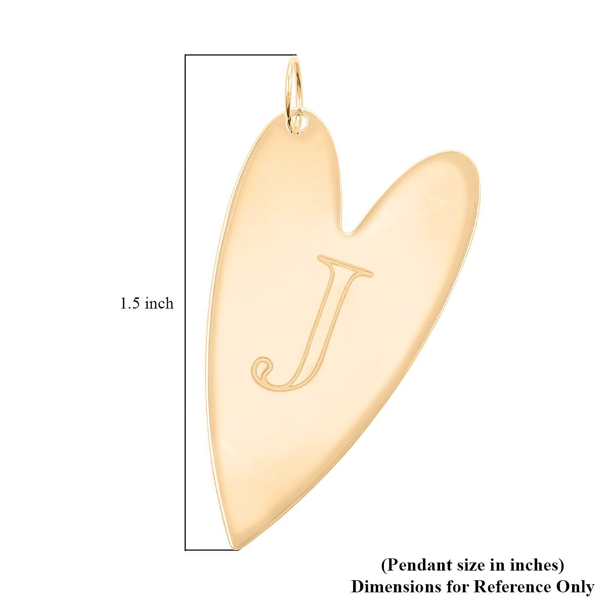 Buy Italian 10K Yellow Gold Initial J Heart Pendant at ShopLC.