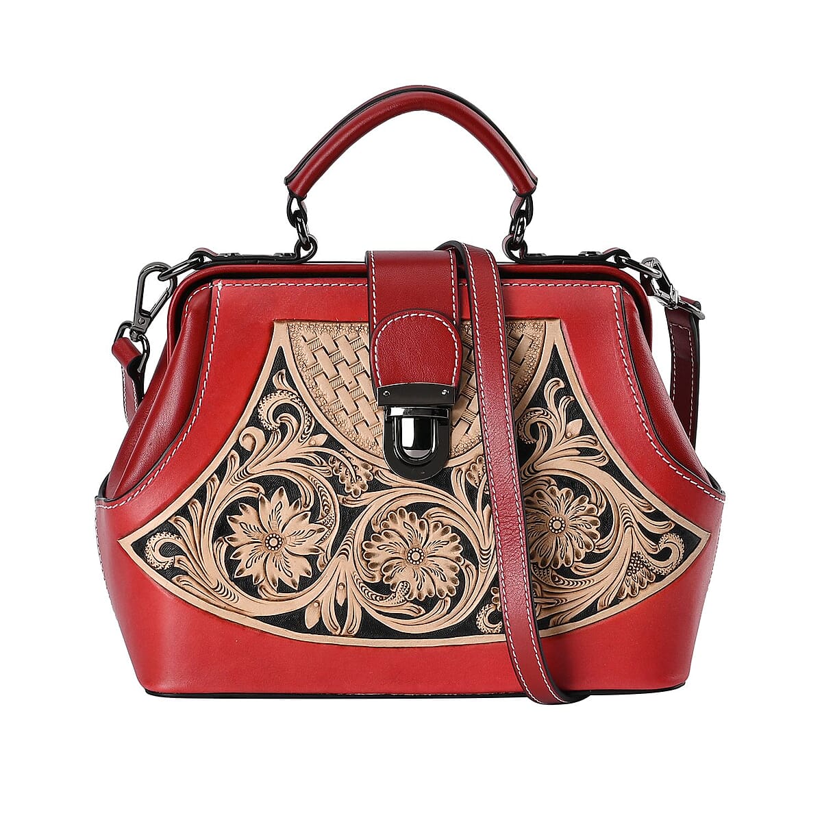 Buy Grand Pelle Royal Collection Red with Solid Color Hand Engraving ...