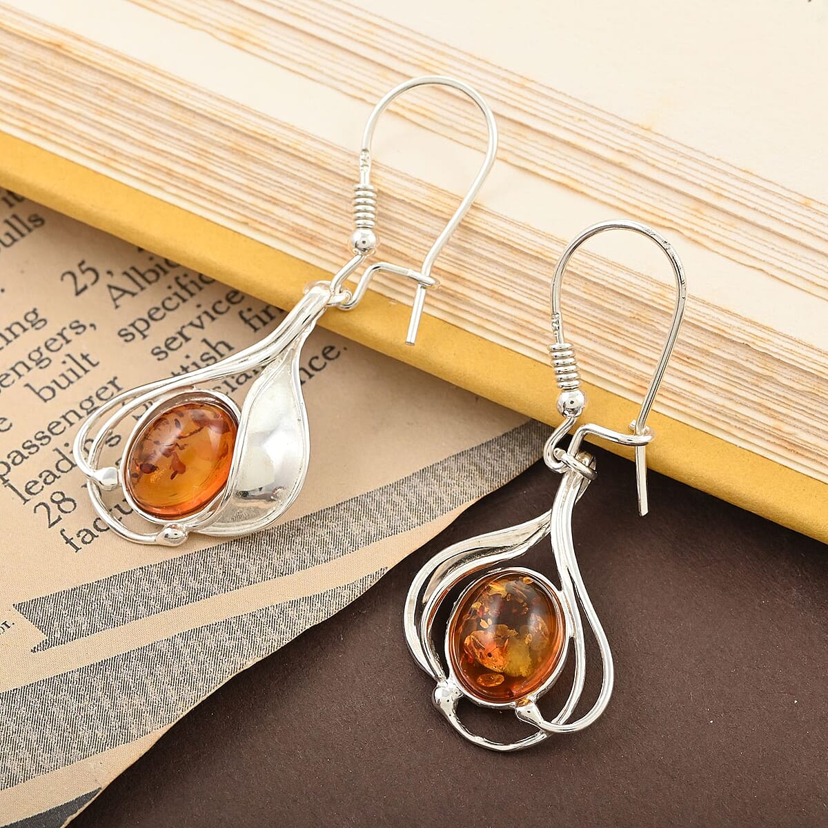 Buy Baltic Amber Dangle Earrings in Sterling Silver at ShopLC.