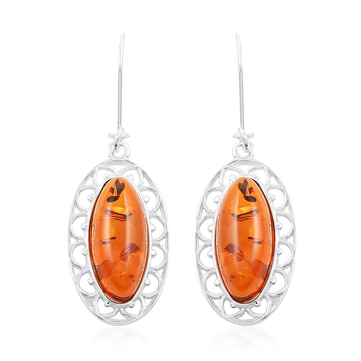 Buy Baltic Amber Dangle Earrings in Sterling Silver at ShopLC.