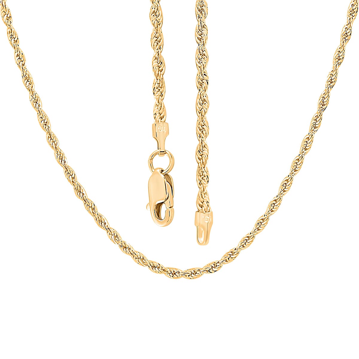 Buy 14K Yellow Gold 1.5mm Rope Chain Necklace 20 Inches 1.55 Grams at ...