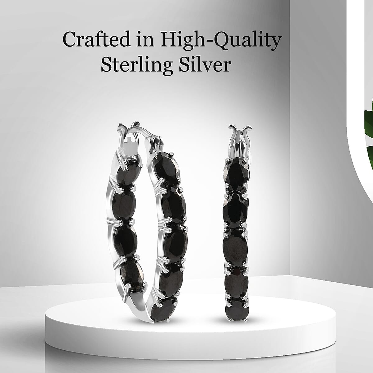 Buy D'Joy Elite Shungite Hoop Earrings, Shungite Hoops, Sterling Silver ...