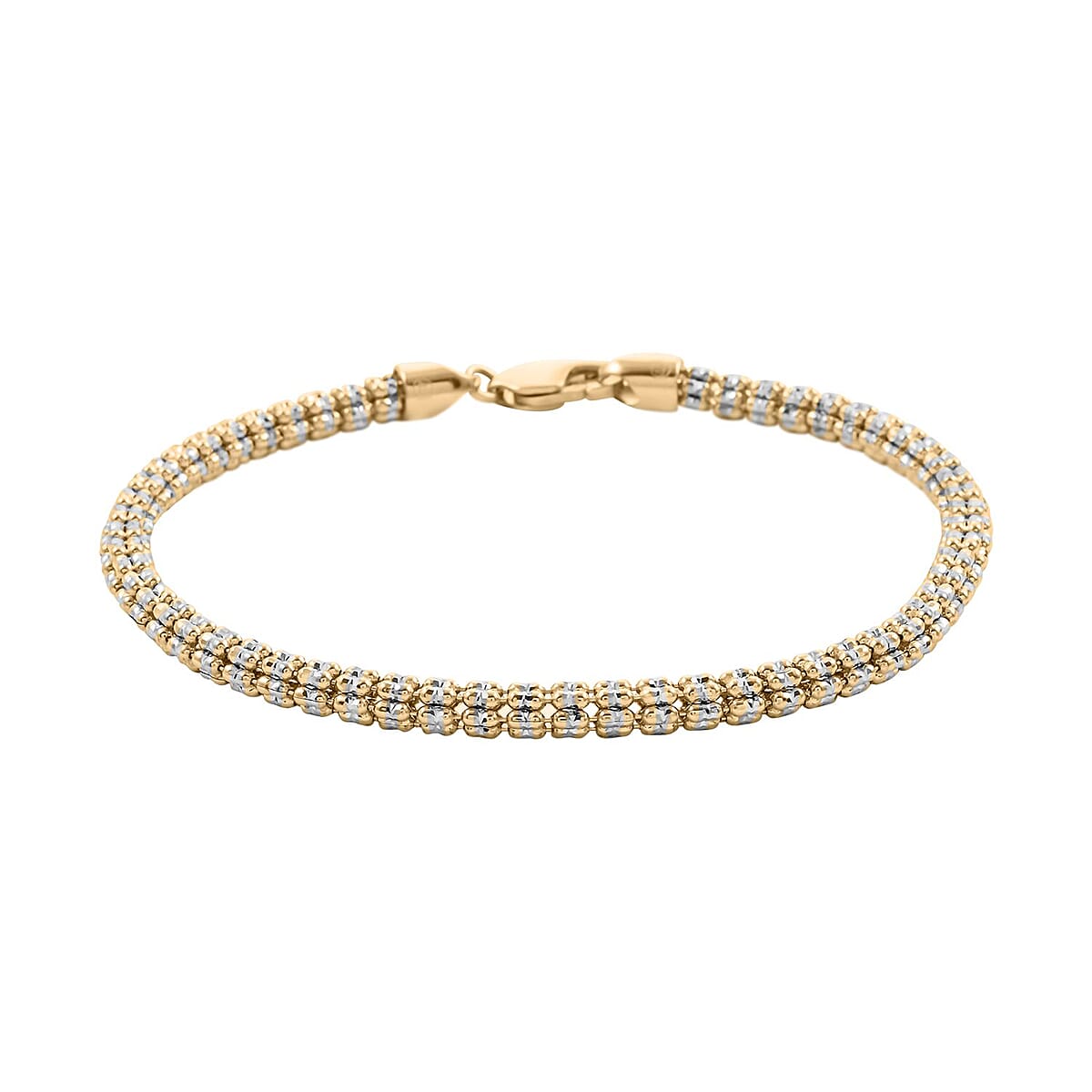 Buy 10K Yellow and White Gold 4mm Ice Bracelet (9.00 In) 10.70 Grams at ...