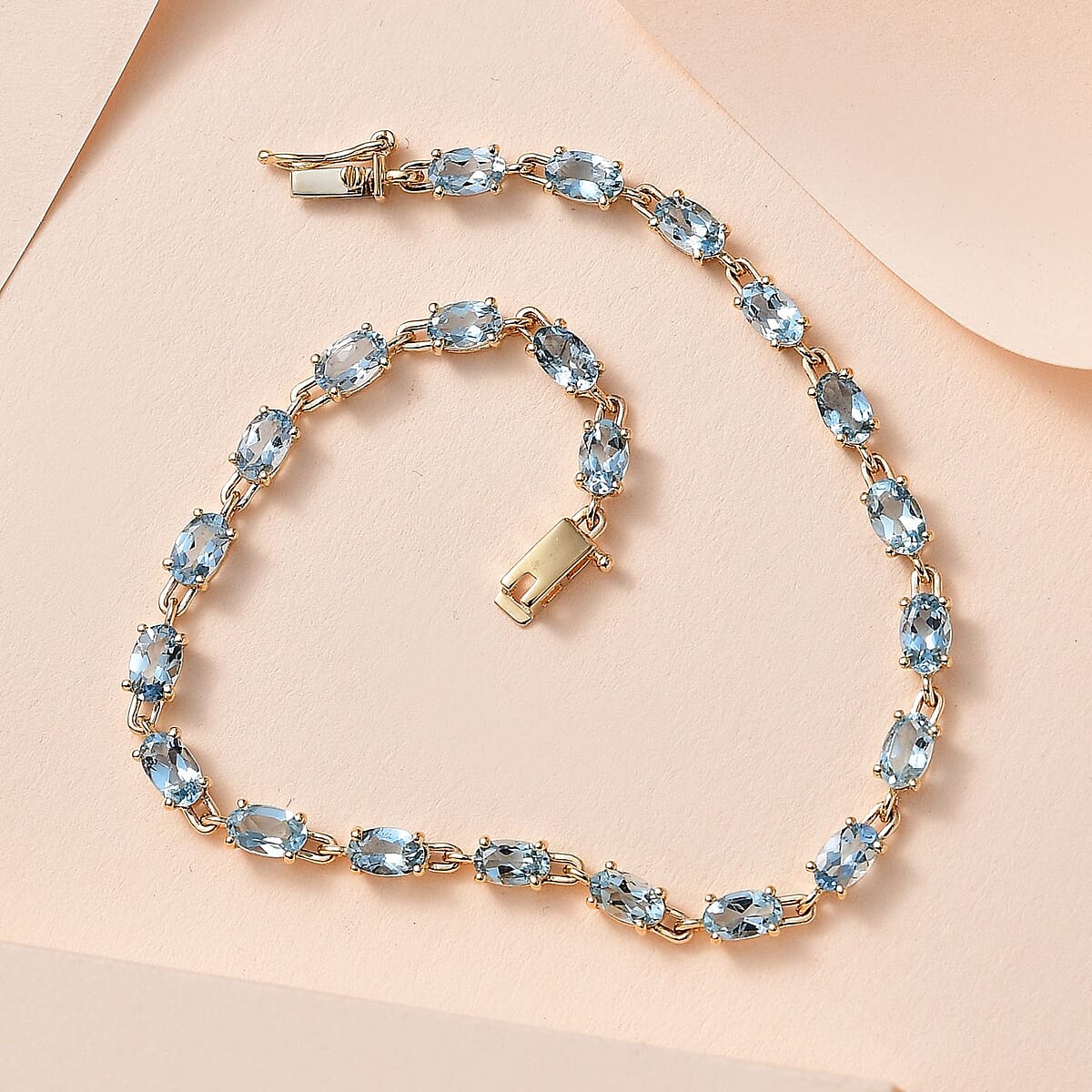 Buy Doorbuster Luxoro 14K Yellow Gold AAA Santa Maria Aquamarine Link ...