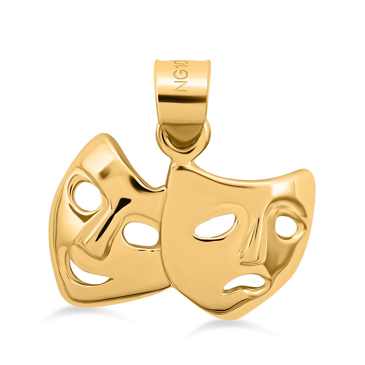 Buy Made in America 10K Yellow Gold Comedy and Tragedy Face Pendant 1. ...
