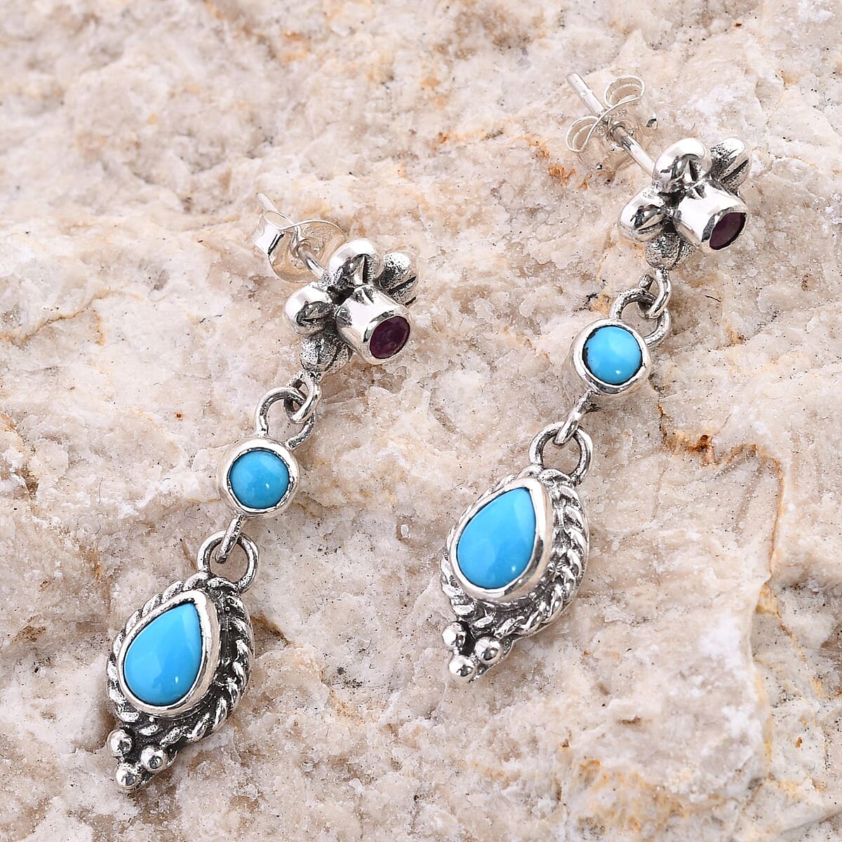 Buy Bali Legacy Sleeping Beauty Turquoise and Niassa Ruby (FF) Dangle ...