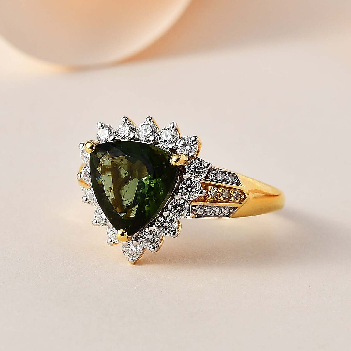 Buy Premium Bohemian Moldavite and Moissanite, Natural Yellow Diamond ...