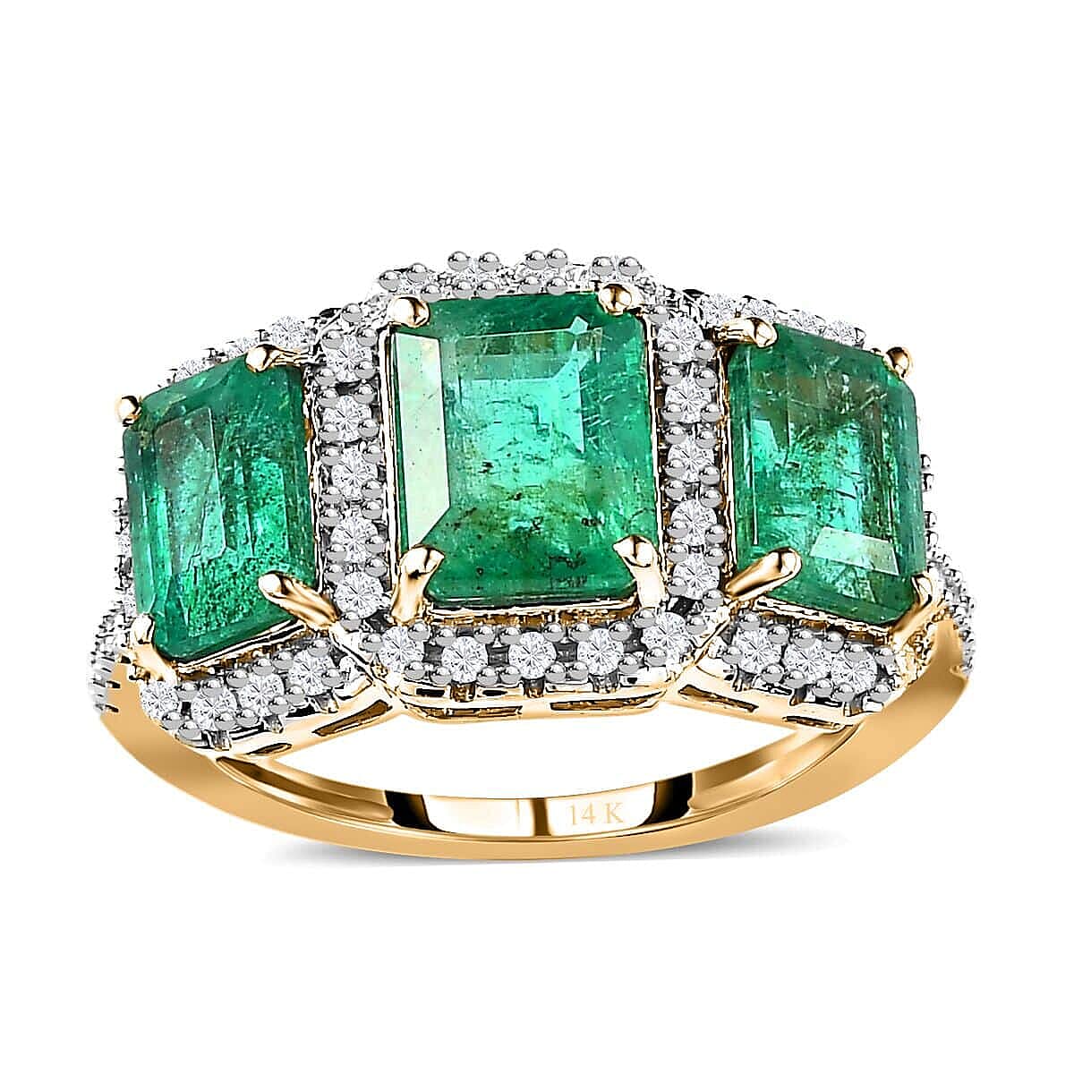 Buy Doorbuster Luxoro 14K Yellow Gold AAA Emerald and G-H I1 Diamond ...