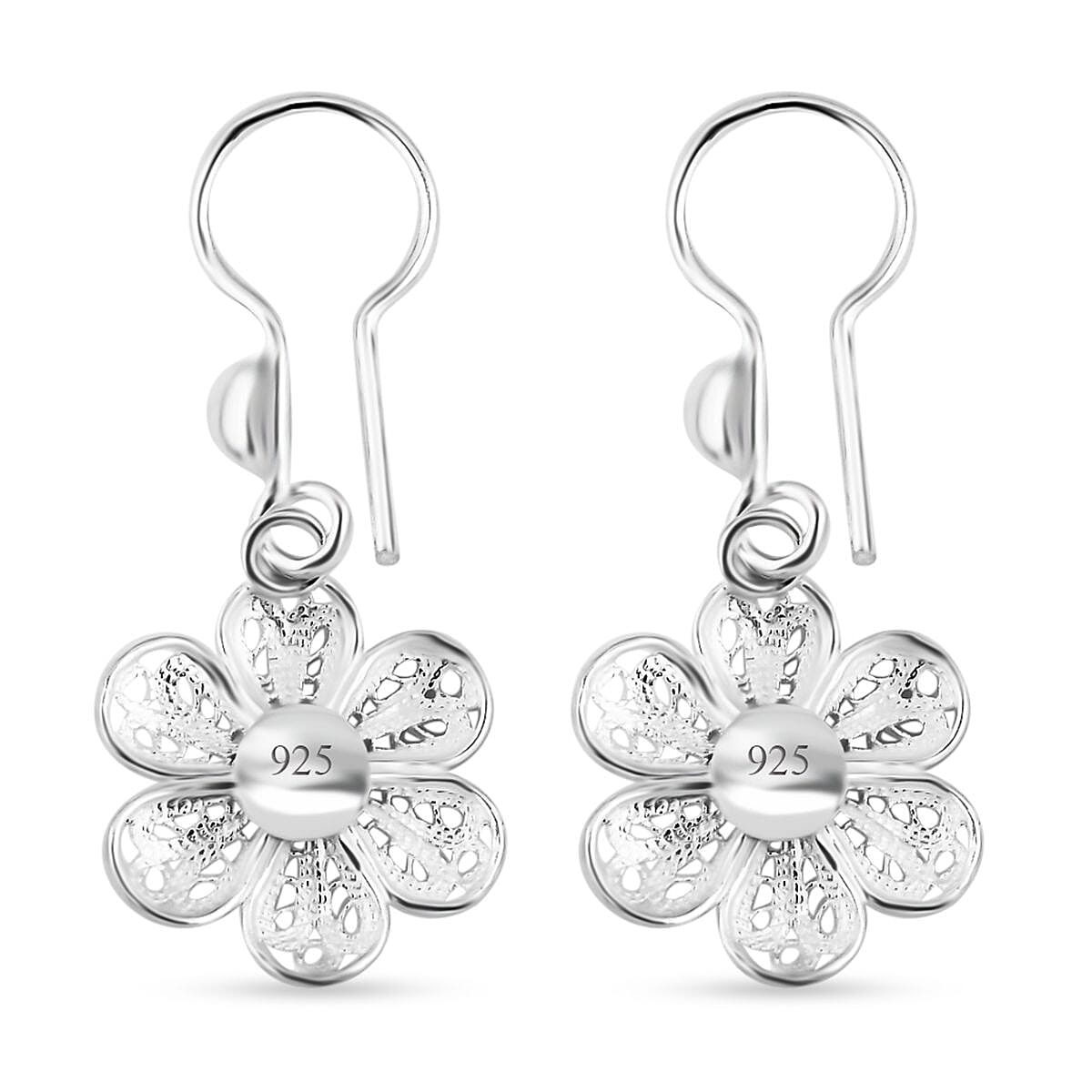 Buy Artistry Tarakashi Collection Sterling Silver Flower Earrings 2.50 ...