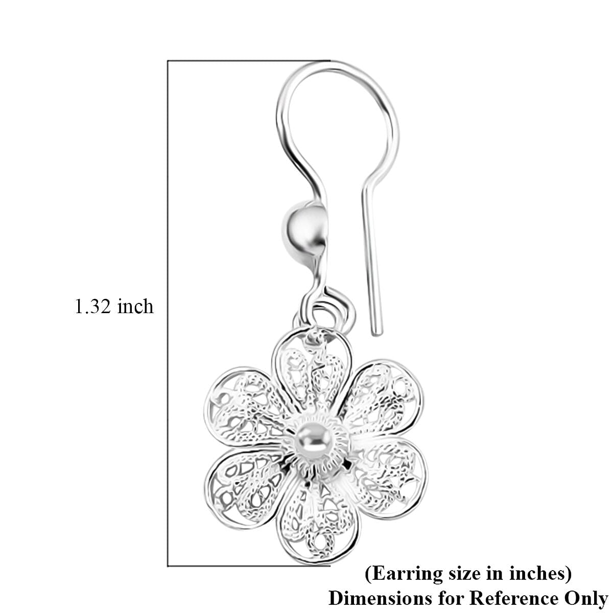 Buy Artistry Tarakashi Collection Sterling Silver Flower Earrings 2.50 ...