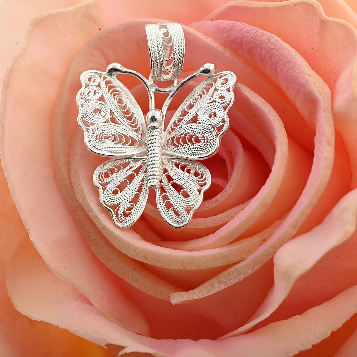 Buy Artistry Tarakashi Collection Sterling Silver Butterfly Pendant 1. ...