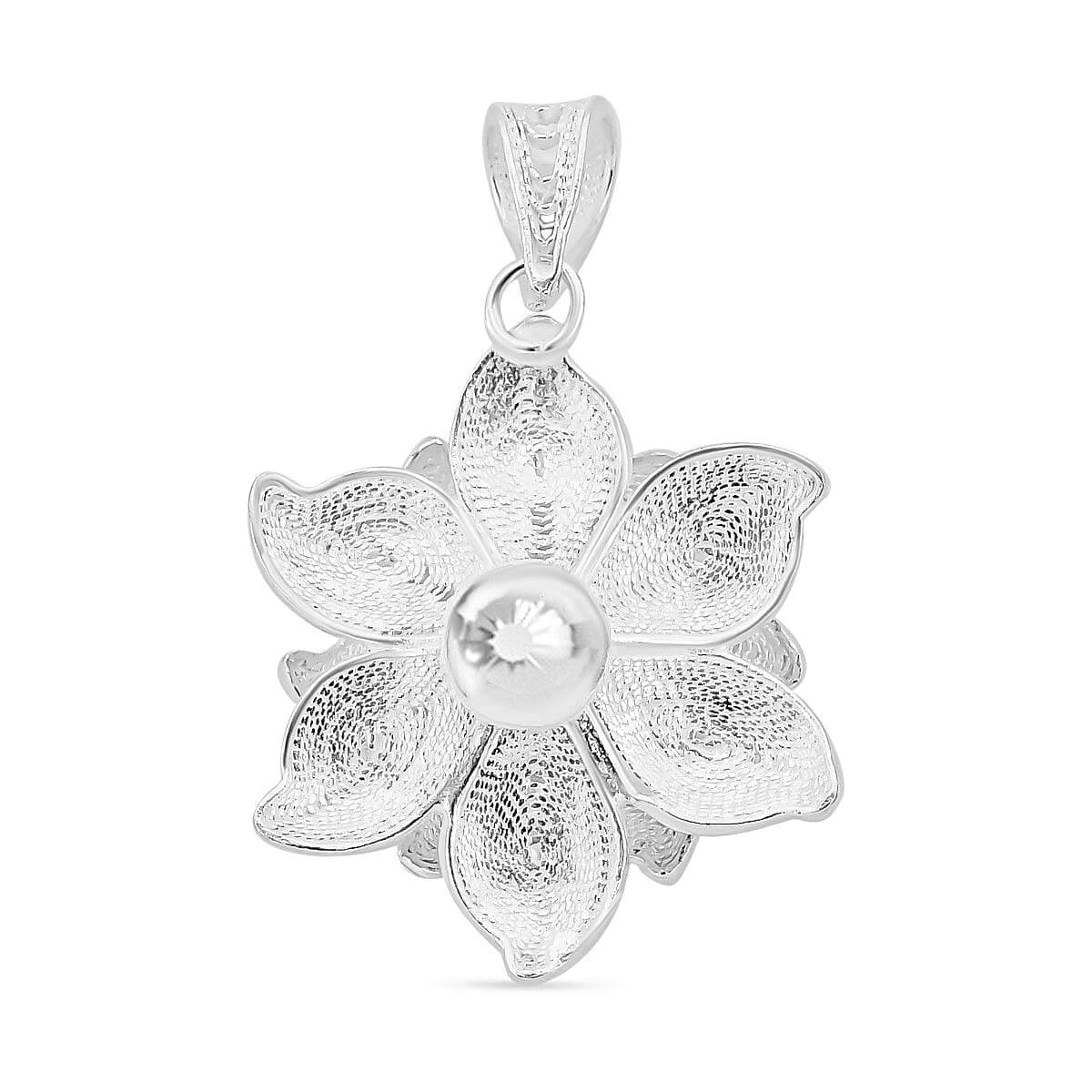 Buy Artistry Tarakashi Collection Sterling Silver Peony Floral Pendant ...
