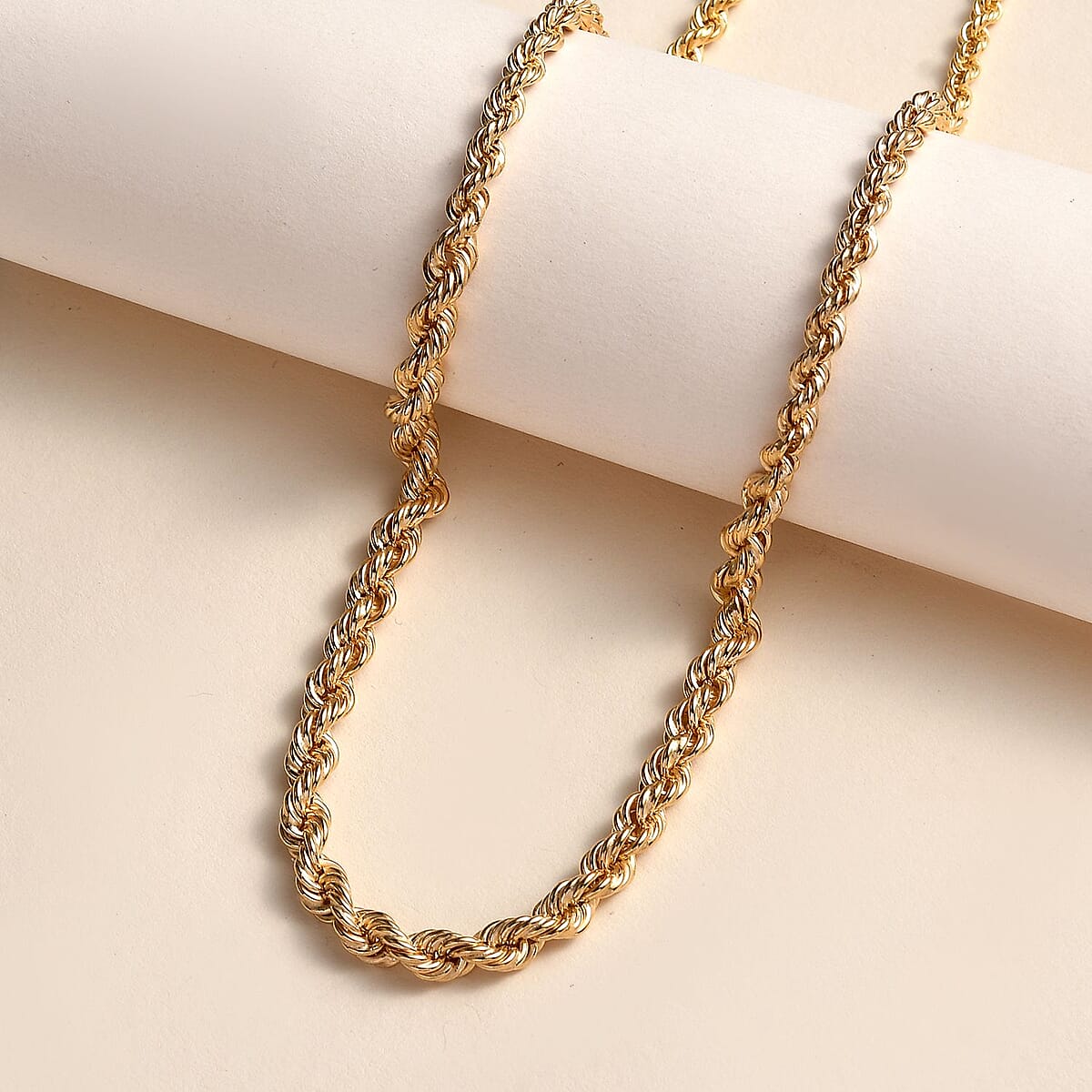 Buy Vermeil Yellow Gold Over Sterling Silver 5mm Rope Chain Necklace 20 ...
