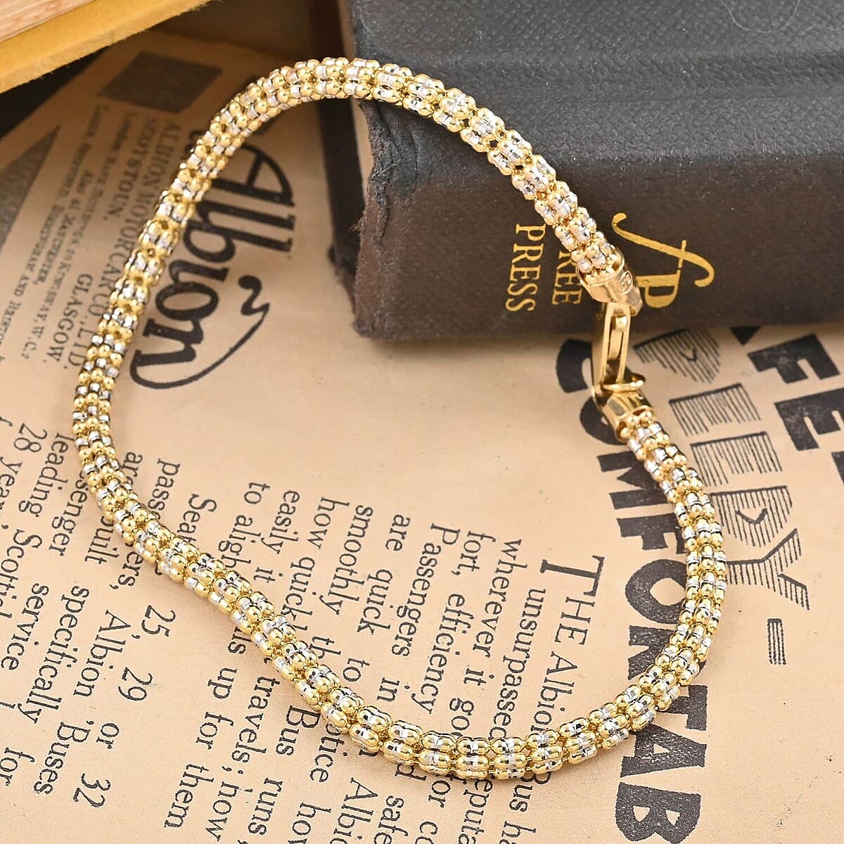 Buy 10K Yellow and White Gold 4.5mm Ice Bracelet (8.00 In) (10.60 g) at ...