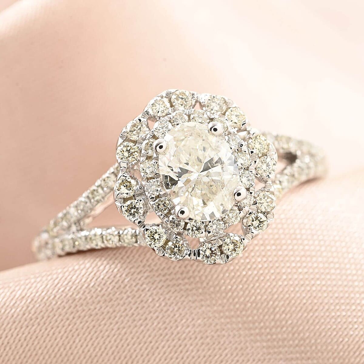 Buy Modani 14K White Gold SI-I1 Diamond Ring (Size 10.0) 1.00 ctw at ...