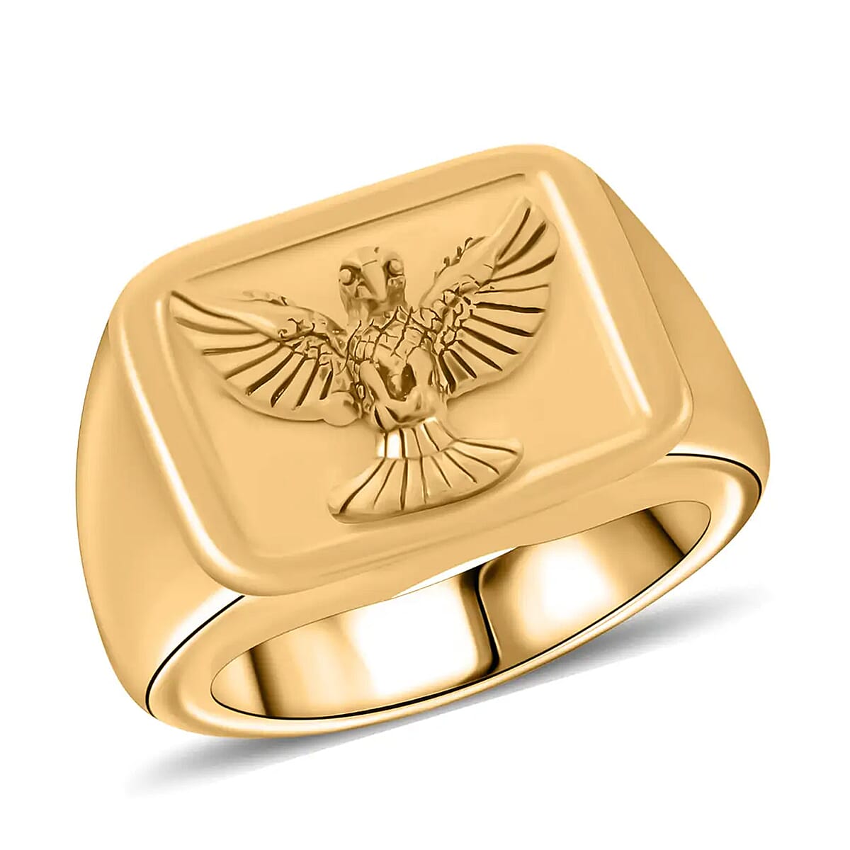 Buy 22K Yellow Gold Electroform Eagle Signet Men's Ring (Size 12.0) 5. ...