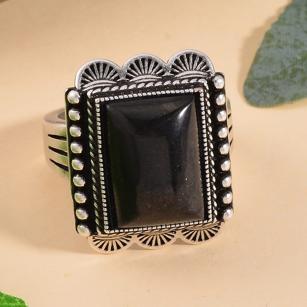 Buy Shungite Solitaire Ring in ION Plated Copper (Size 6.0) 20.00 ctw ...