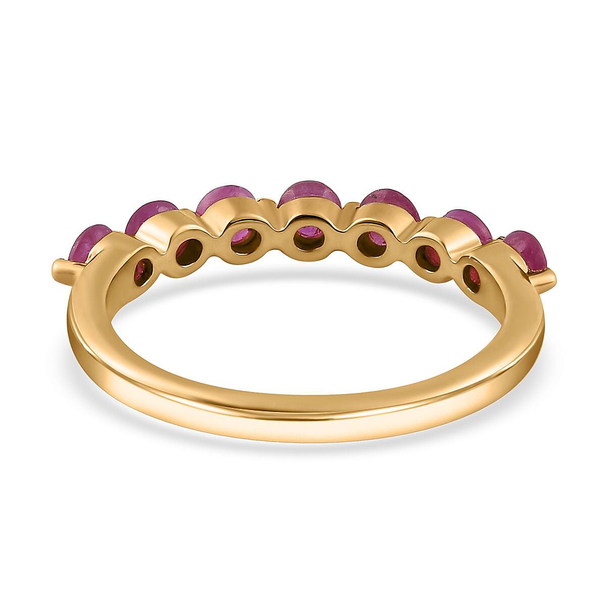 Buy Premium Montepuez Ruby 7 Stone Ring in Vermeil YG Over Sterling ...