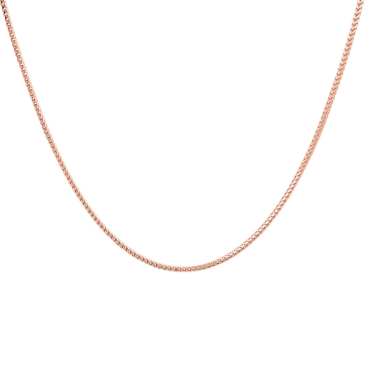 Buy Italian 14K Rose Gold Over Sterling Silver Franco Chain Necklace 24 ...