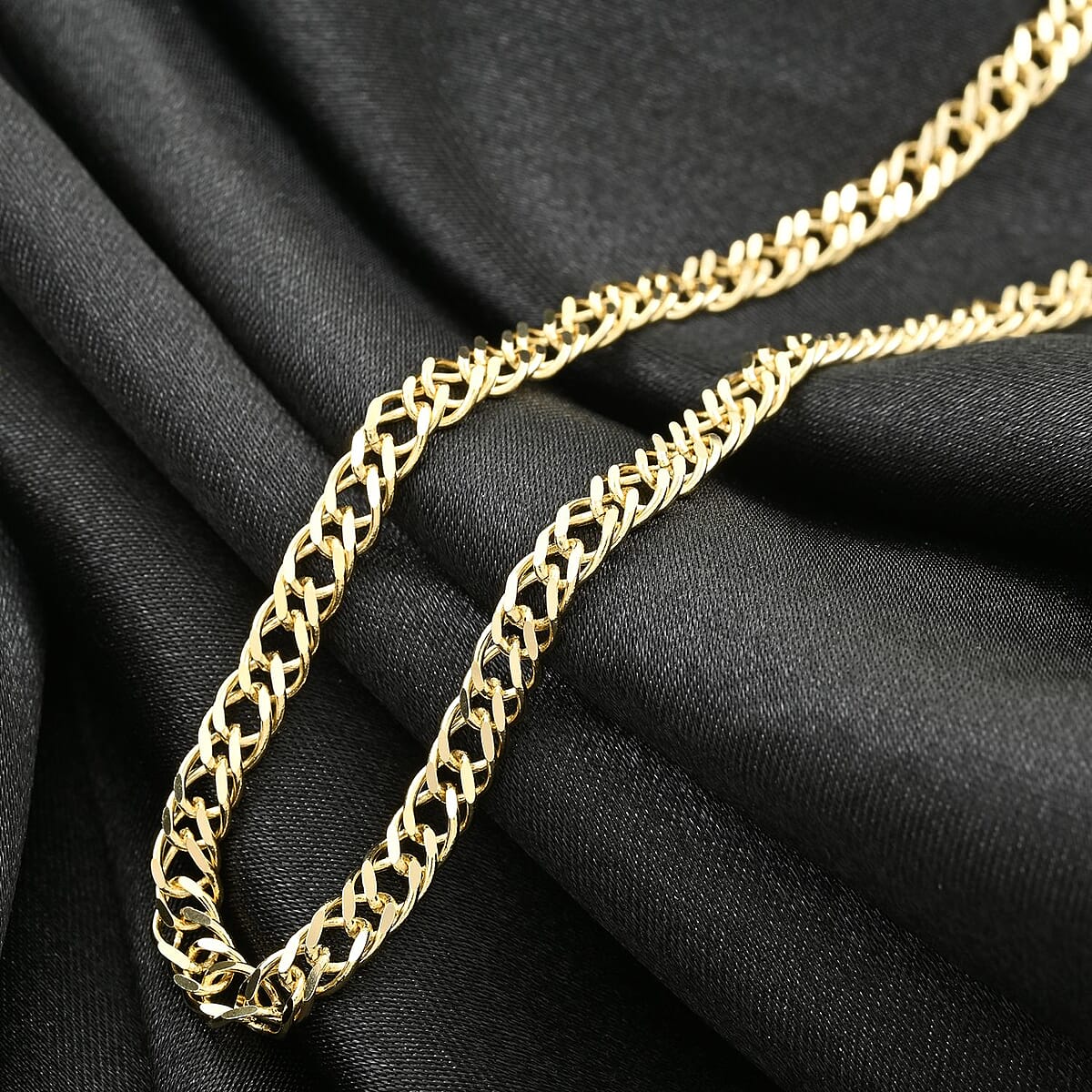 Buy Italian Rombo Chain Necklace in 14K Yellow Gold Over Sterling Silver 18-20 Inches 8.50 Grams ...