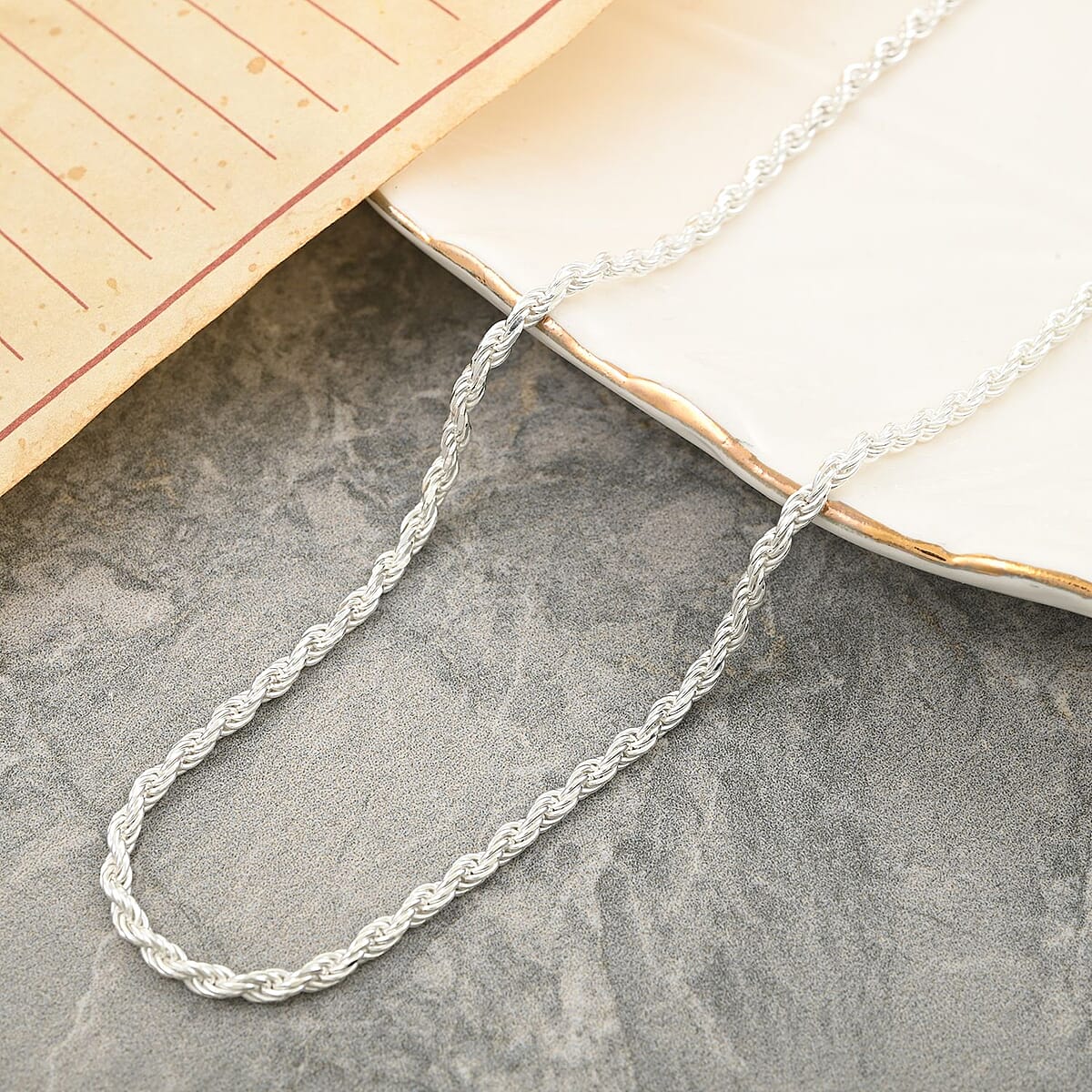 Buy Sterling Silver Rope Chain Necklace 60 Inches 10.8 Grams at ShopLC.