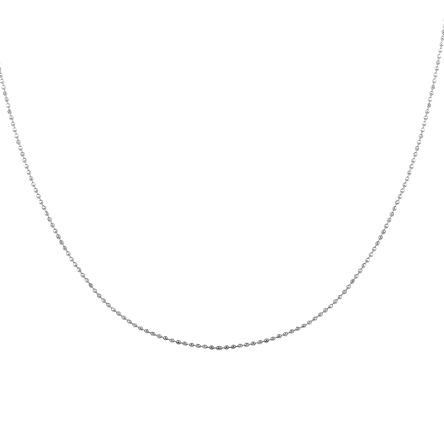 Buy Sterling Silver Beaded Adjustable Chain Necklace 24 Inches 3.10 Grams at ShopLC