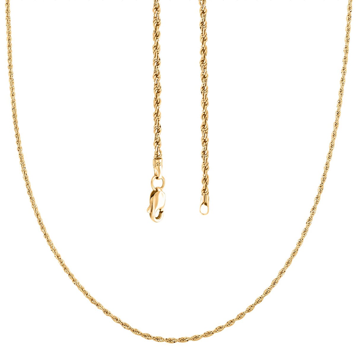 Buy 14K Yellow Gold 1.5mm Rope Chain Necklace 22 Inches 1.60 Grams at ...