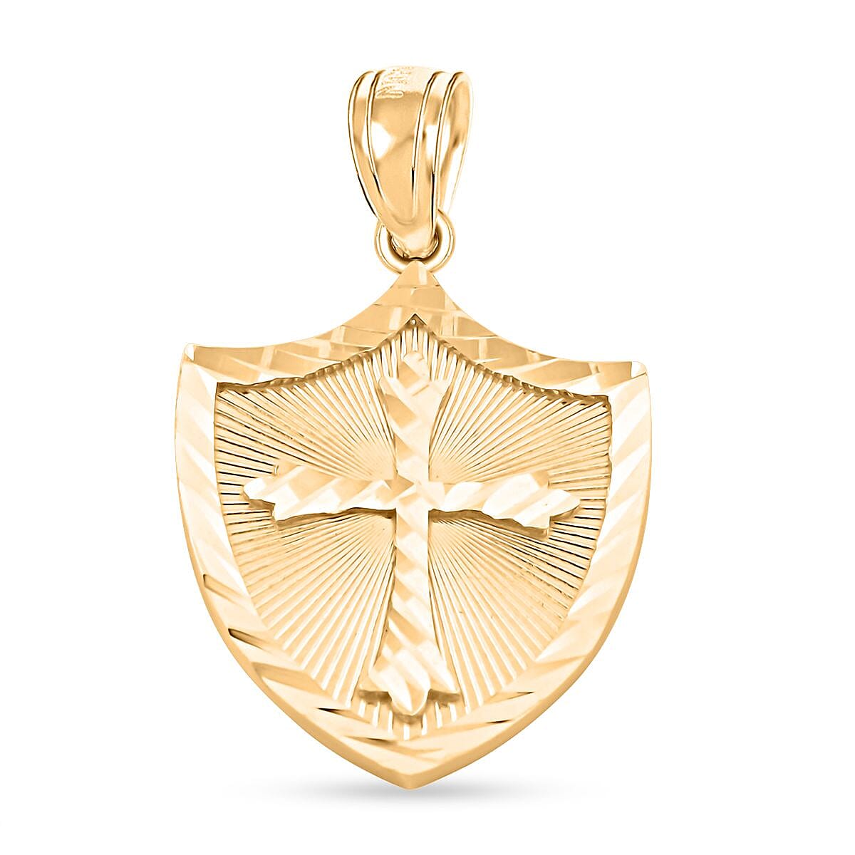 Buy 10K Yellow Gold Shield of Faith Pendant 2.50 Grams at ShopLC.