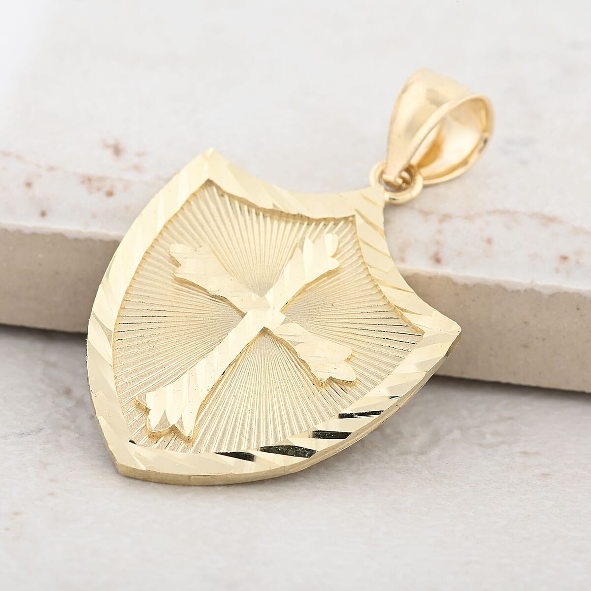 Buy 10K Yellow Gold Shield of Faith Pendant 2.50 Grams at ShopLC.