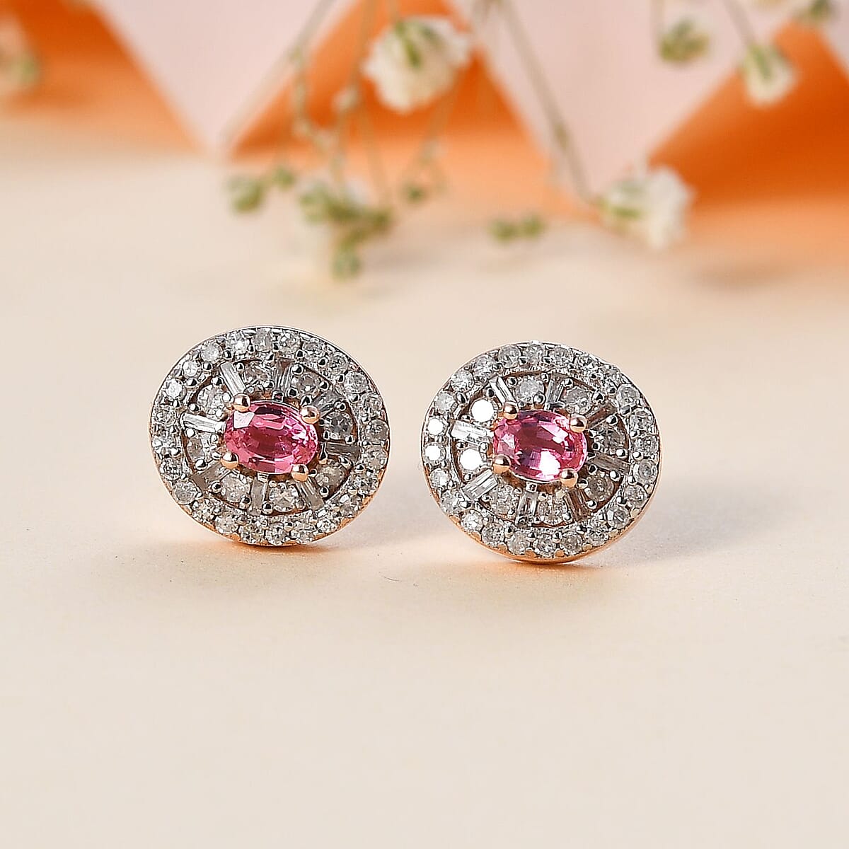 Buy Premium Mahenge Spinel and Diamond Modern Glamour Earrings in 18K ...