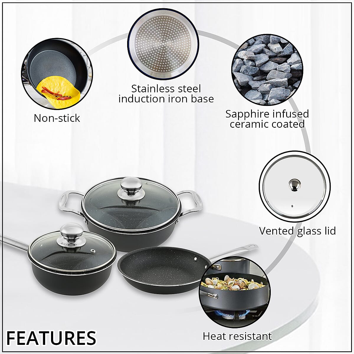 Buy SIMPLE & Co 5 PC Granite Cookware Set at ShopLC.