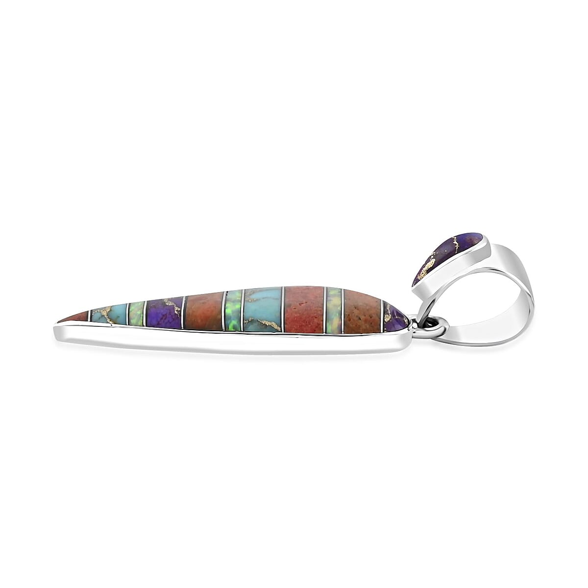 Buy Santa Fe Style Multi Gemstone Pendant in Sterling Silver 4.50 ctw ...