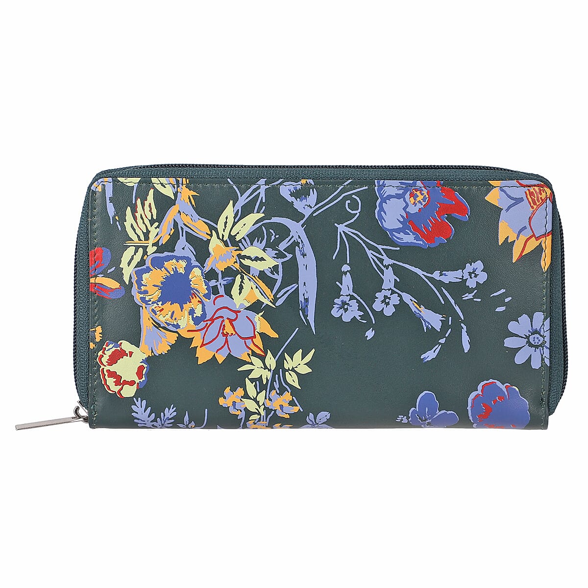 Buy Union Code Green Color Flower Print 100% Genuine Leather RFID ...