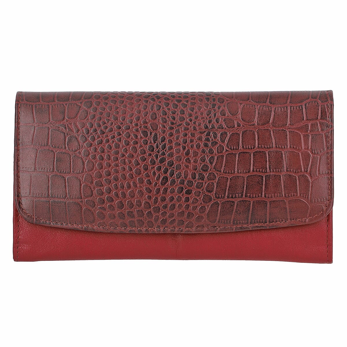 Buy Union Code Wine Croc Embossed Genuine Leather Wallet at ShopLC.