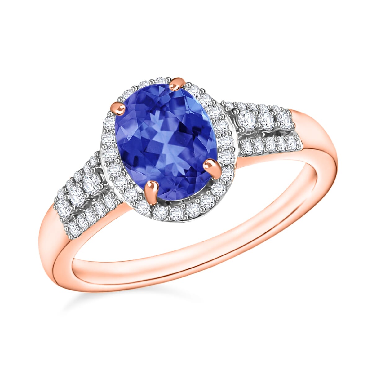 Iliana AAA Tanzanite and G H Si Diamond 2.36 CTW Ring in 18K Rose Gold Size 4.5 4.50 Grams Shop LC
