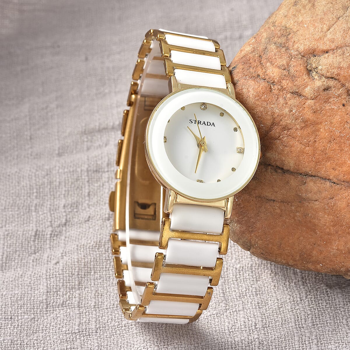 Buy STRADA White Austrian Crystal Japanese Movement Watch with White ...