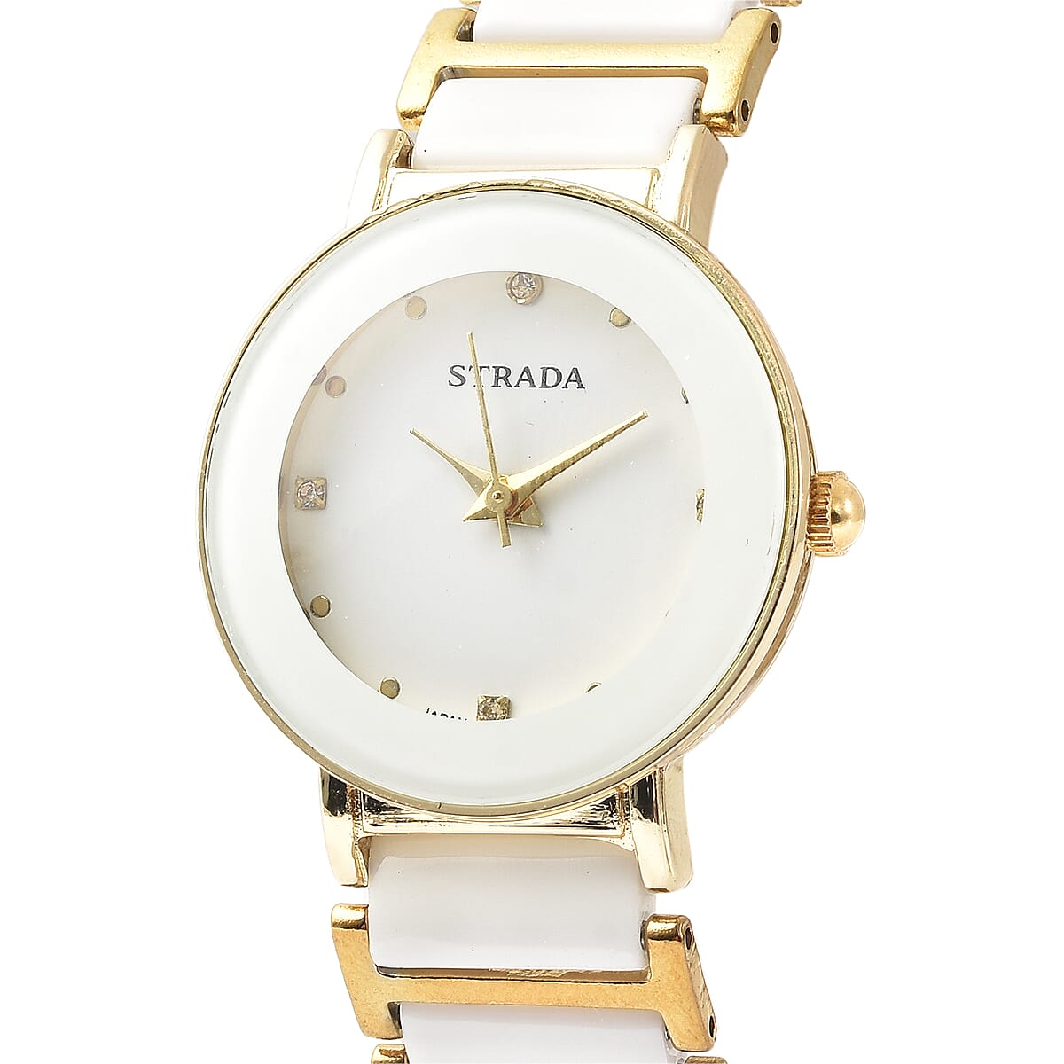 Buy STRADA White Austrian Crystal Japanese Movement Watch with White ...