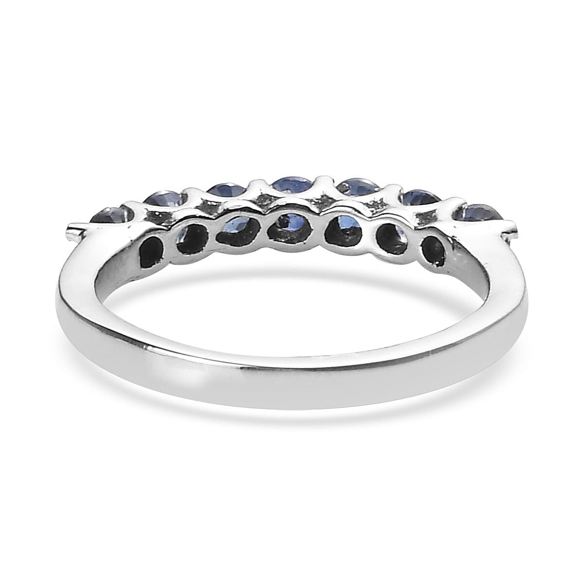 Buy Blue Sapphire 1.10 ctw 7 Stone Ring in Stainless Steel (Size 7.0 ...