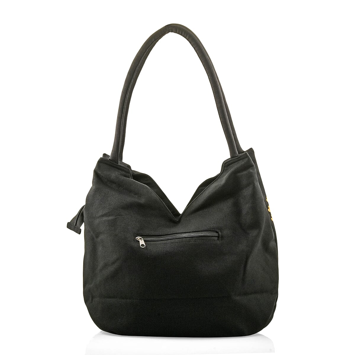 Buy Black Floral Embroidery Polyester Tote Bag at ShopLC.