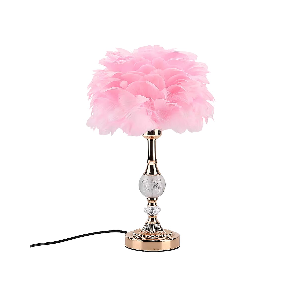 Buy Livmore Pink 6cm Ball Feather Table Lamp with Plug at ShopLC.