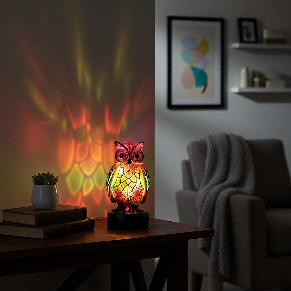 Buy Livmore Resin Owl Shaped Multicolor Light at ShopLC.