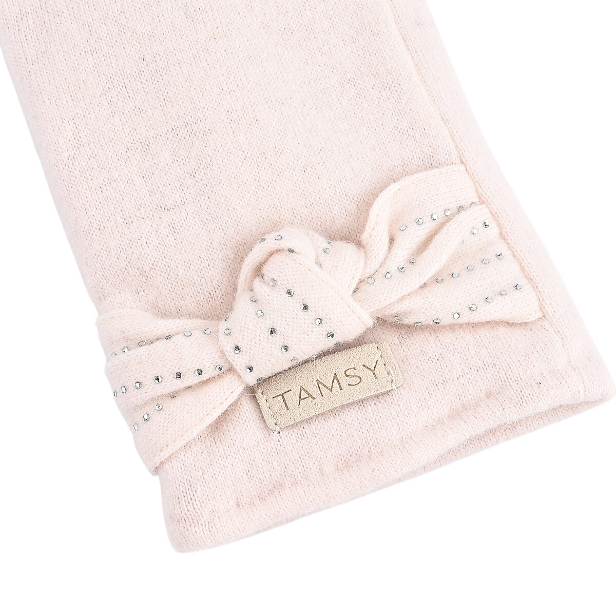 Buy Tamsy White Cashmere Wool Gloves with 2 Fingers Screen Touch at ShopLC.