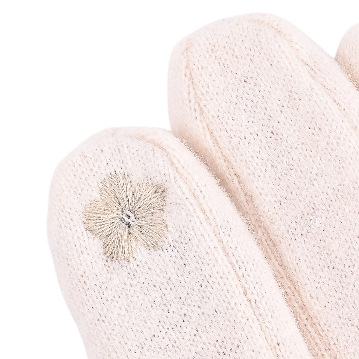 Buy Tamsy White Cashmere Wool Gloves with 2 Fingers Screen Touch at ShopLC.