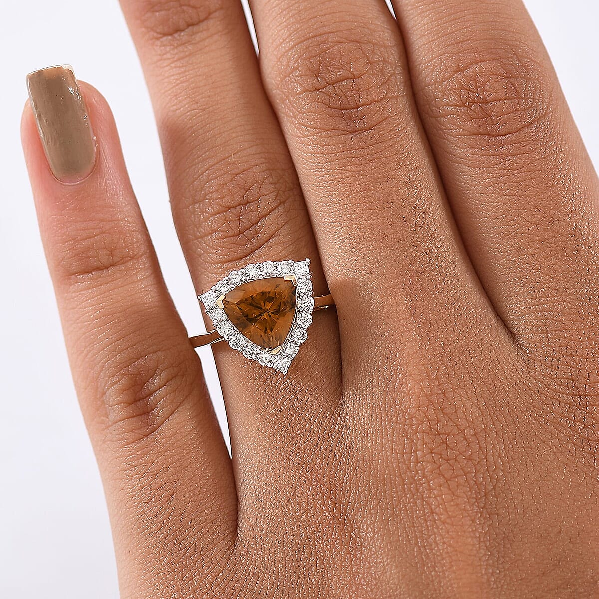 Buy Certified AAA Golden Turkizite, Lab Grown Diamond (G-H, SI) Ring in ...