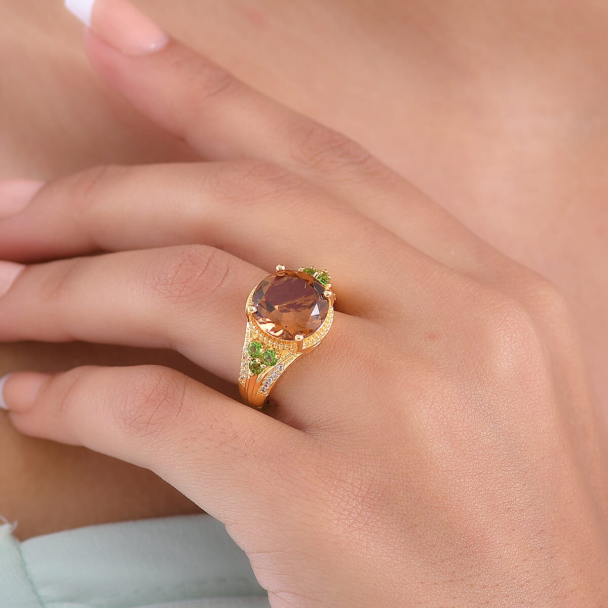 Buy EverTrue Autumn Alexite, Multi Gemstone Ring in 18K YG Plated 3.85 ...